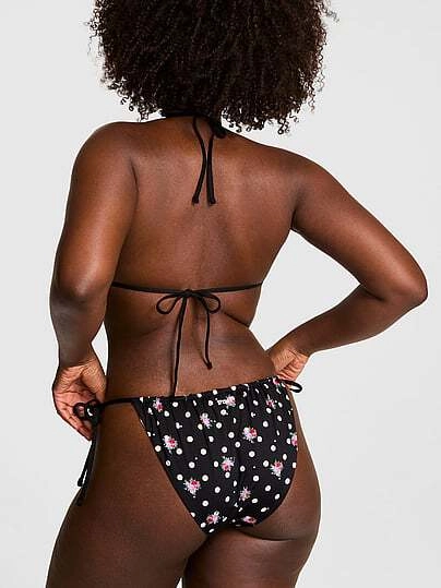 Pink Side-tie Bikini Bottom - Print