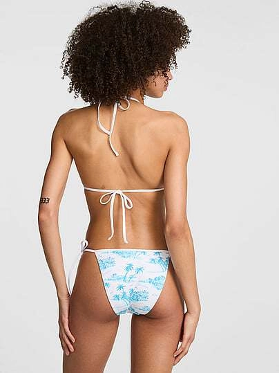 Pink Side-tie Cheeky Bikini Bottom - Print