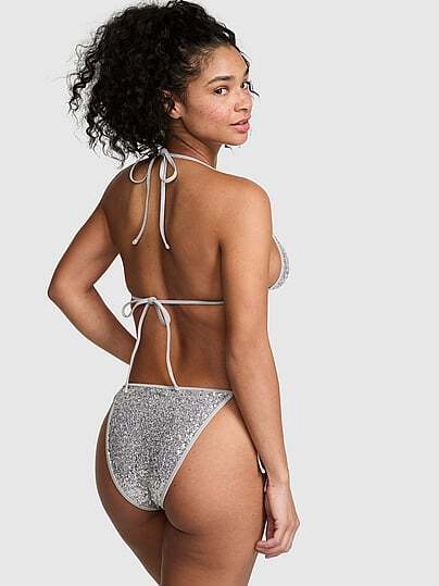 Pink Side-tie Cheeky Bikini Bottom - Print