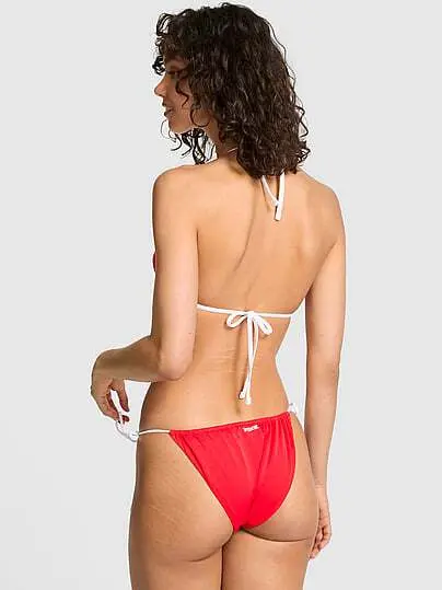 Pink Side-tie Cheeky Bikini Bottom - Red