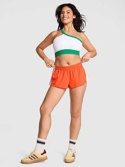 Pink Tech Woven Retro Shorts - Orange