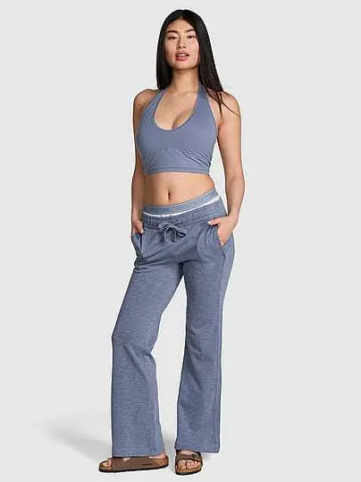 Pink Lightweight Lounge Flare Pants - Blue