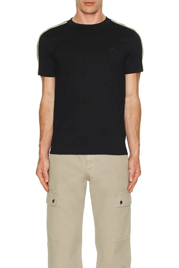 Burberry Check Tape T-shirt - Black
