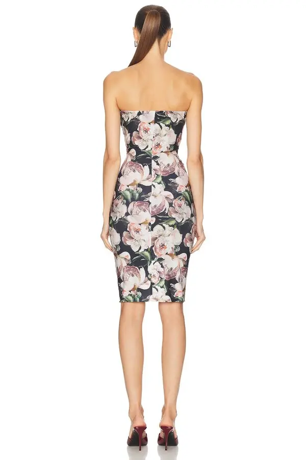 Norma Kamali Strapless Shirred Dress