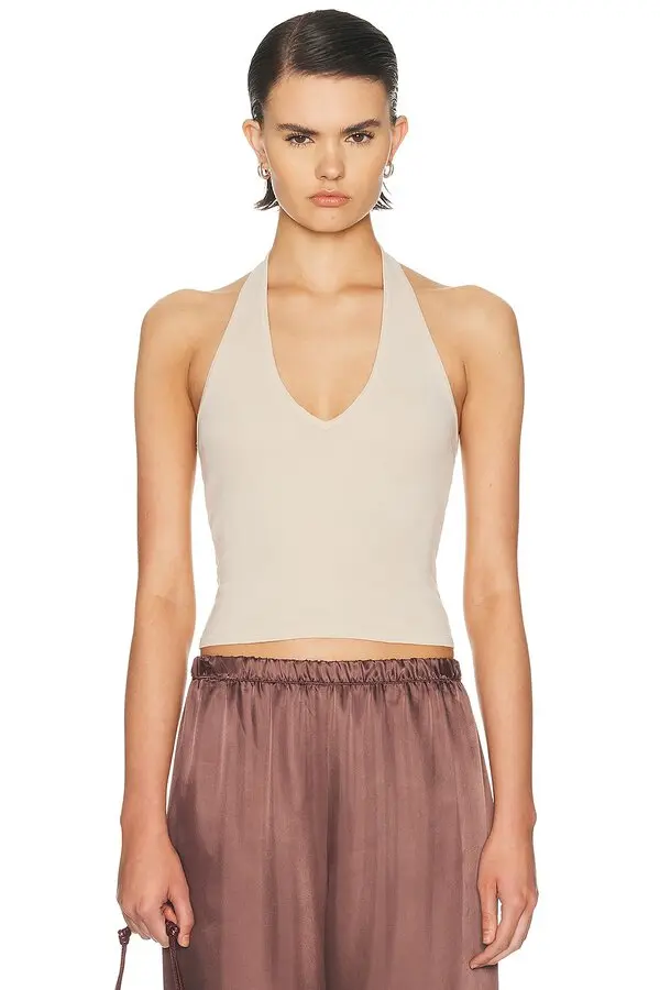 NILI LOTAN Britt Halter Top - Wheat