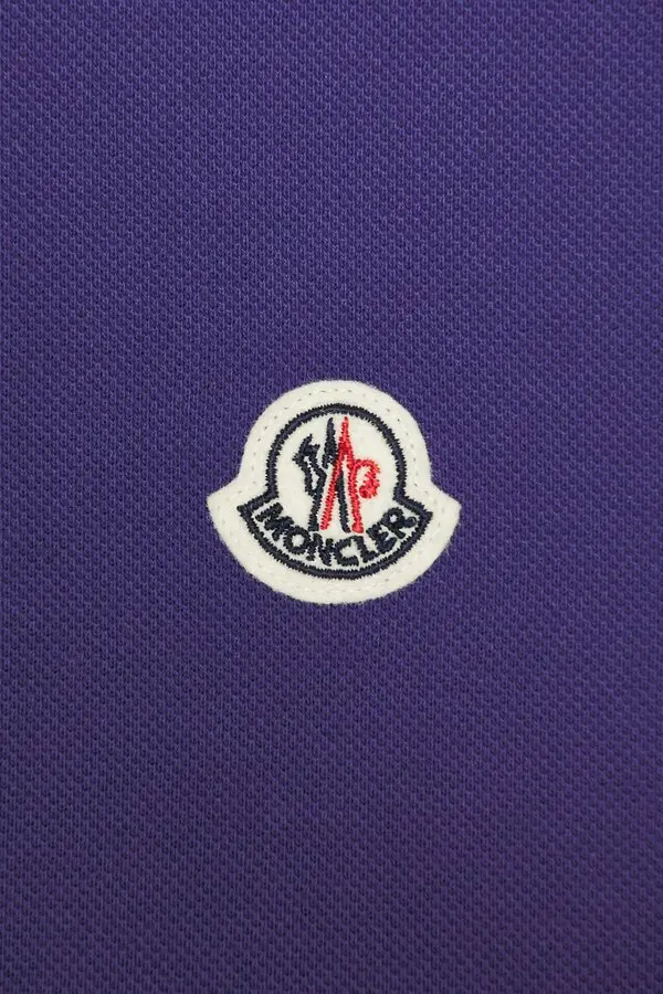 Moncler Short Sleeve Polo In Navy - Blue