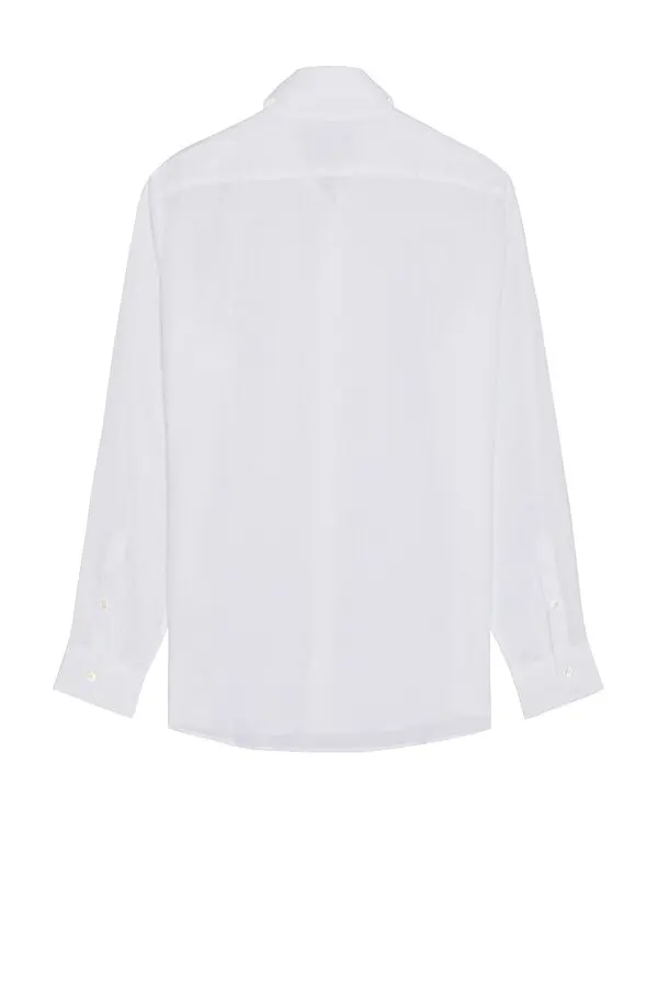 Frescobol Carioca Antonio Linen Shirt In Blue - White