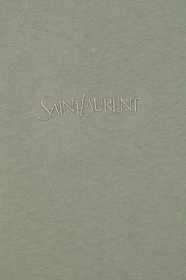 Saint Laurent Short Sleeve Tee In Sage