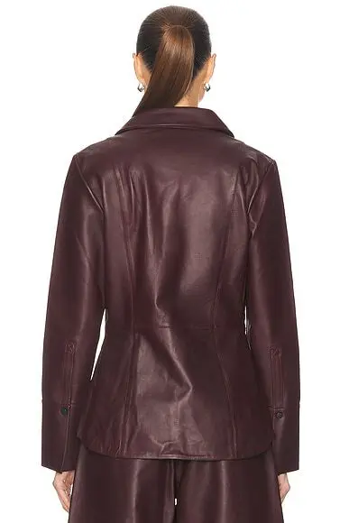 ST. AGNI Leather Panelled Shirt