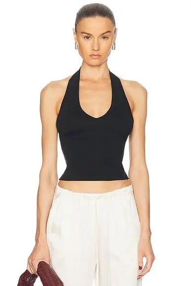 NILI LOTAN Britt Halter Top - Black