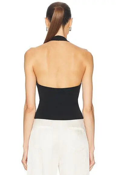 NILI LOTAN Britt Halter Top - Black