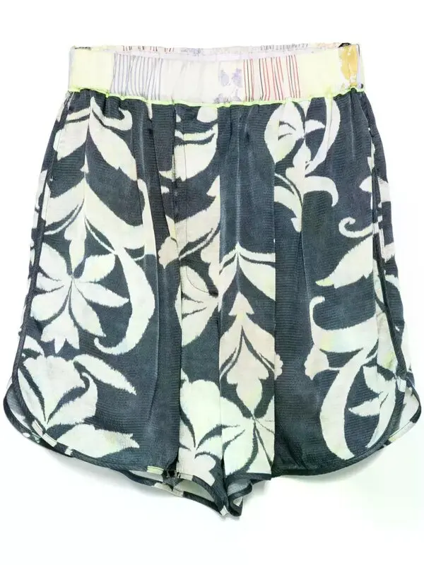 FORTE_FORTE Floral-print Shorts - Blue