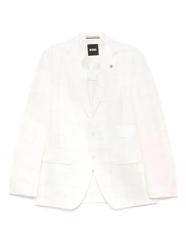 BOSS Checked Blazer - White