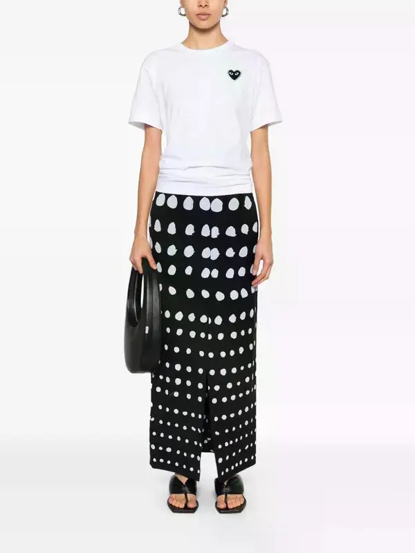 Play Comme Des Garcon Rhinestone Emblem T-shirt - White