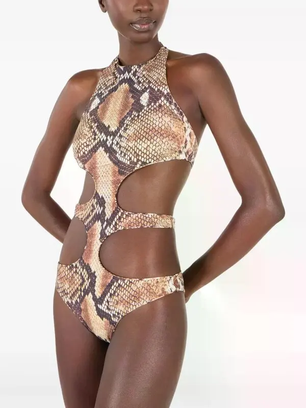 Roberto Cavalli Python One-piece Swimsuit