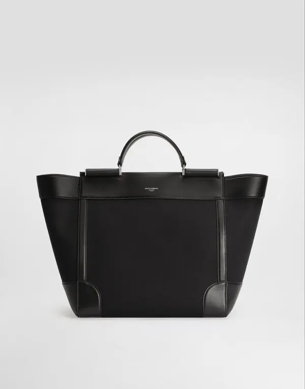 Dolce & Gabbana Calfskin And Panama Tote - Black