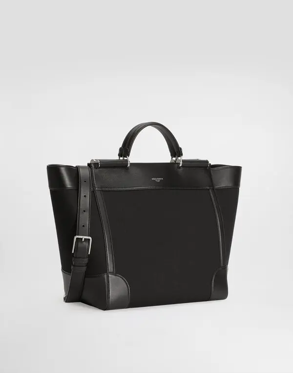 Dolce & Gabbana Calfskin And Panama Tote - Black