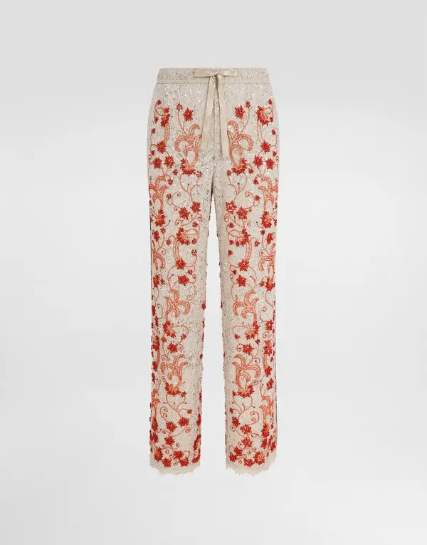 Dolce & Gabbana Lace Pants With Embroidery