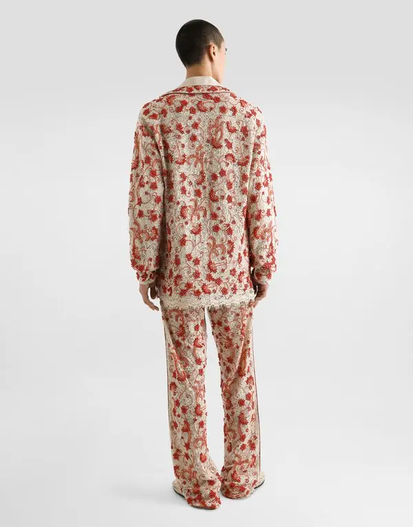 Dolce & Gabbana Lace Pants With Embroidery