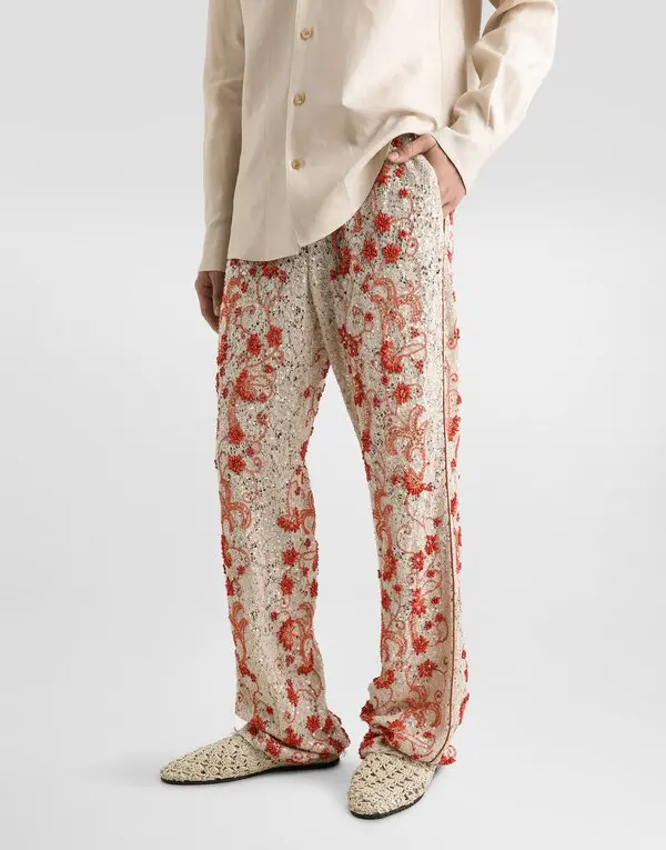 Dolce & Gabbana Lace Pants With Embroidery