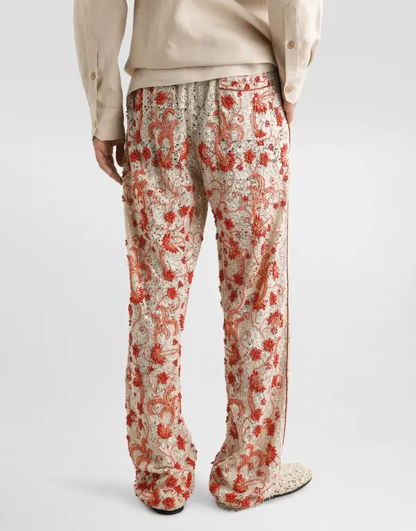 Dolce & Gabbana Lace Pants With Embroidery