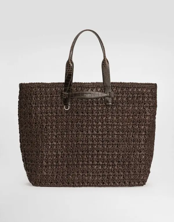Dolce & Gabbana Raffia Crochet Shopper - Brown