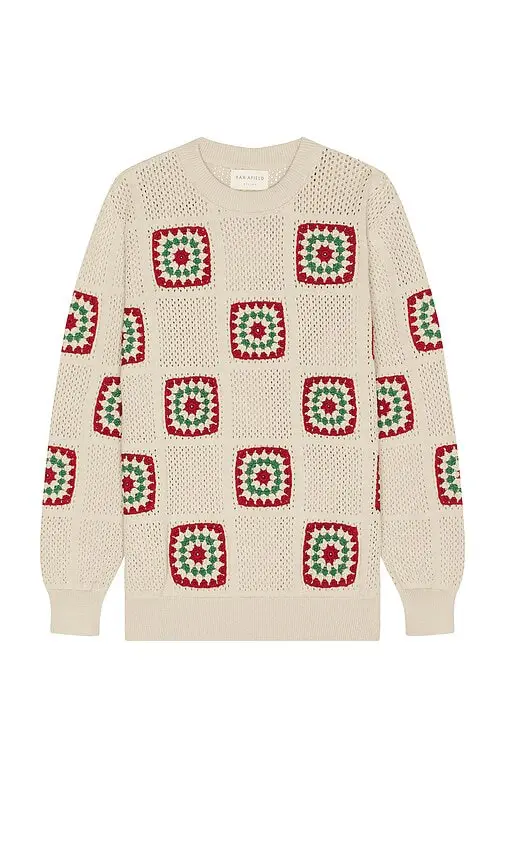 FAR AFIELD Crochet Knit Sweater