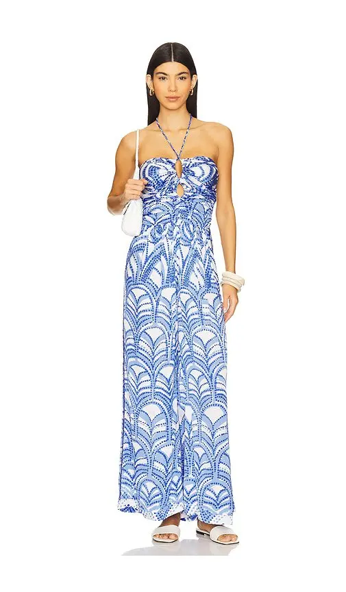 Poupette St Barth Claudia Jumpsuit - Blue Himba