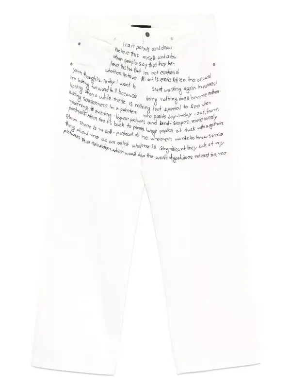 GLASS CYPRESS Embroidered Jeans - White