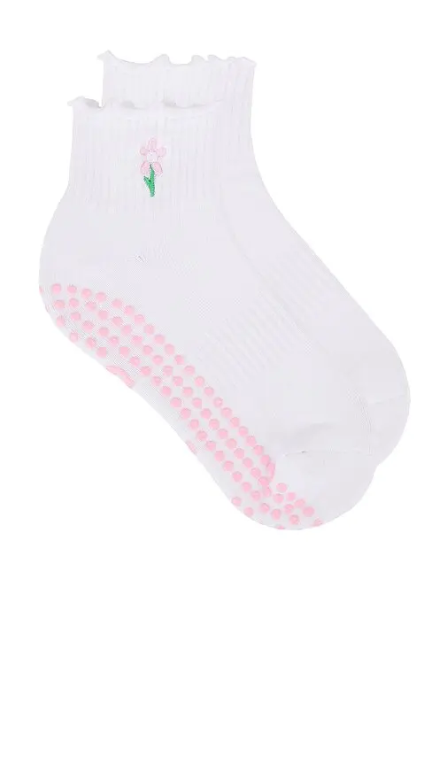 SOULS. Ruffle Flower Socks - White