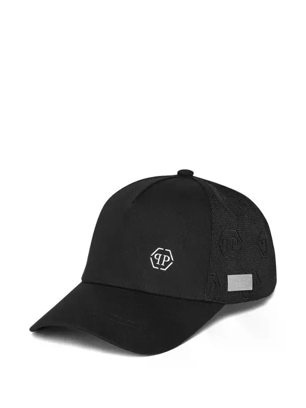 Philipp Plein Hexagon Appliqué Baseball Cap - Black