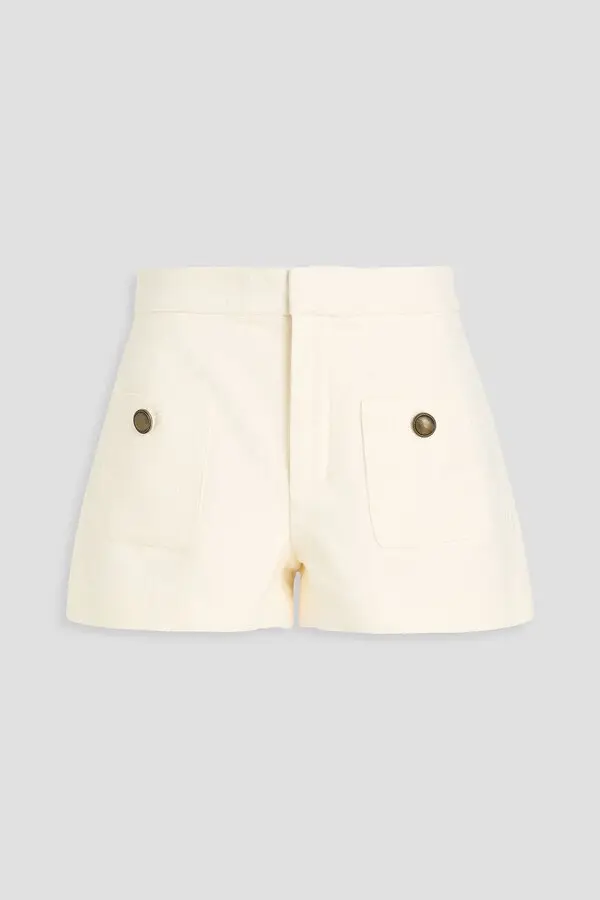 FRAME High-rise Cotton-tweed Shorts