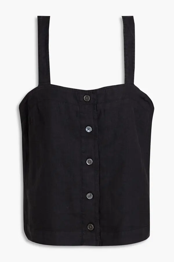 ALEX MILL Linen Top - Black
