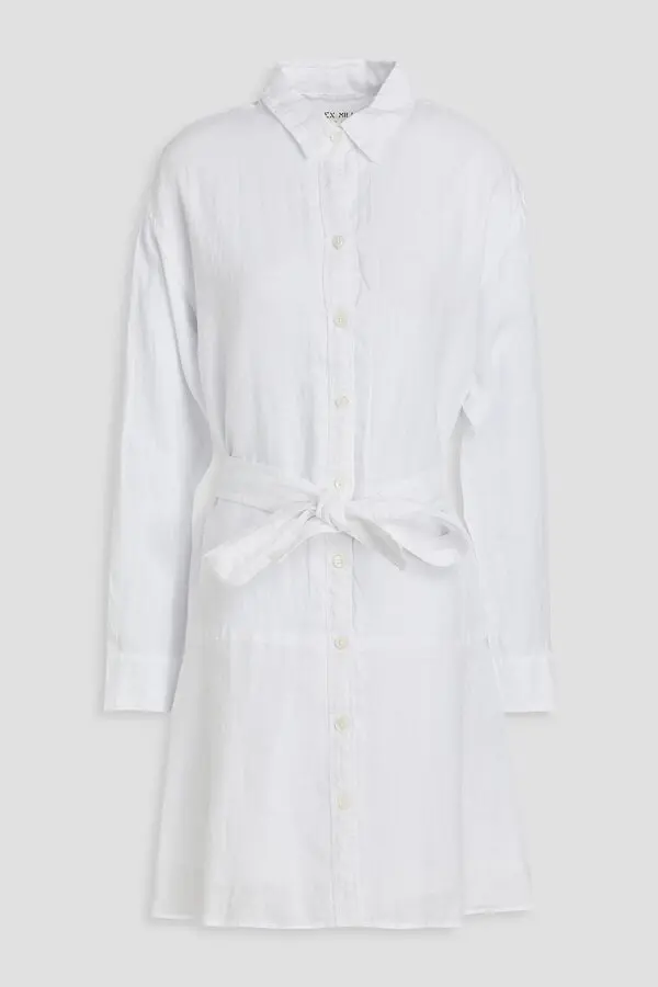 ALEX MILL Linen Mini Shirt Dress - White