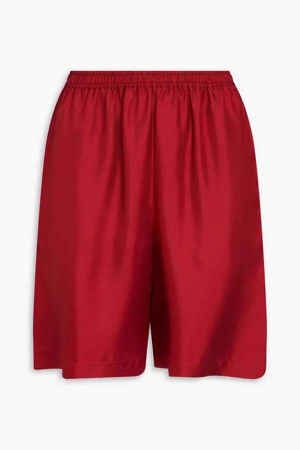 Loulou De Saison Zinia Silk-twill Shorts - Crimson