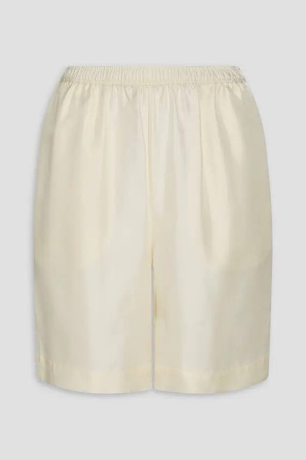 Loulou De Saison Zinia Silk-twill Shorts - Ivory