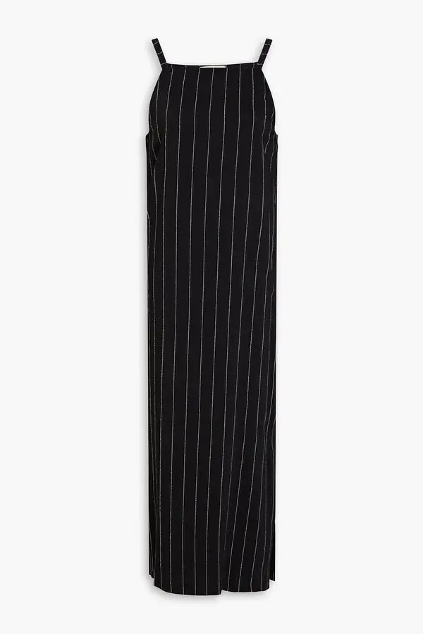 Loulou De Saison Loulou Studio Etta Striped Twill Midi Dress