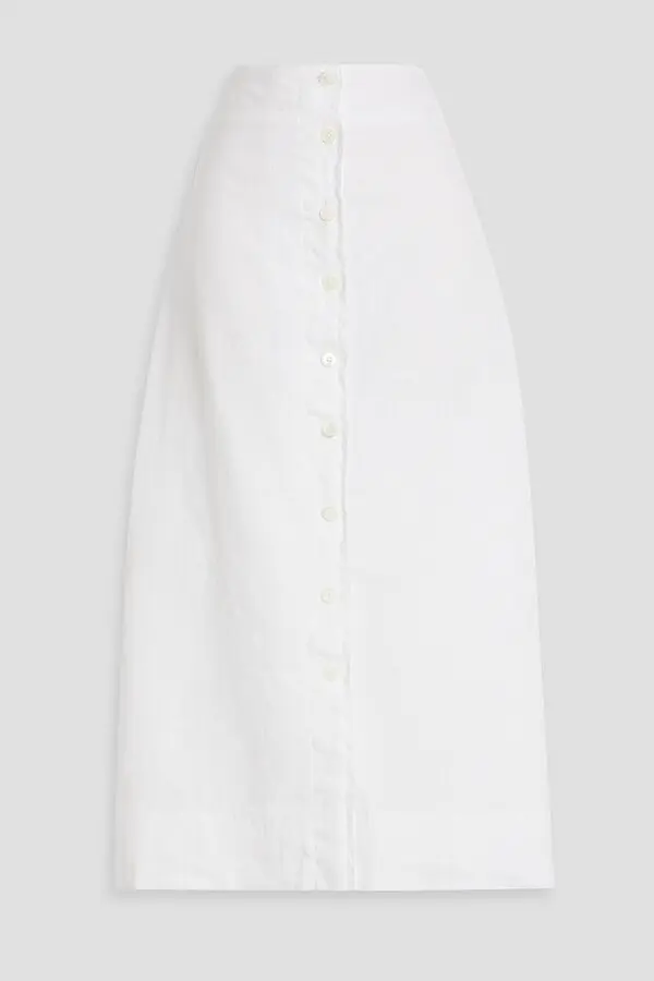 ALEX MILL Zoe Linen Midi Skirt - White