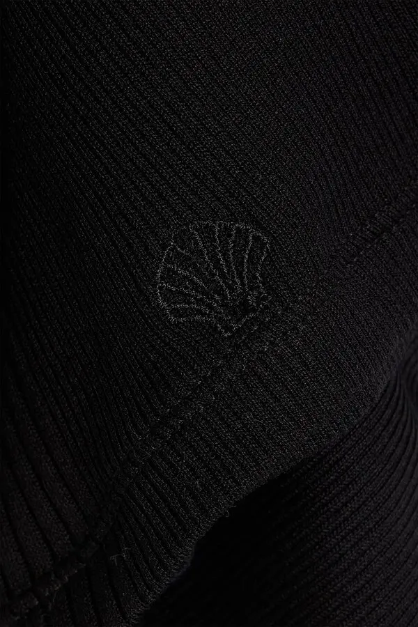 Loulou De Saison Limba Ribbed Cotton Tank - Black