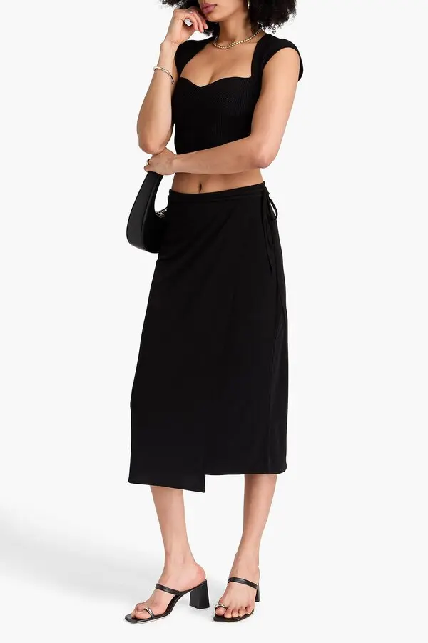 Vince Wrap-effect Midi Skirt