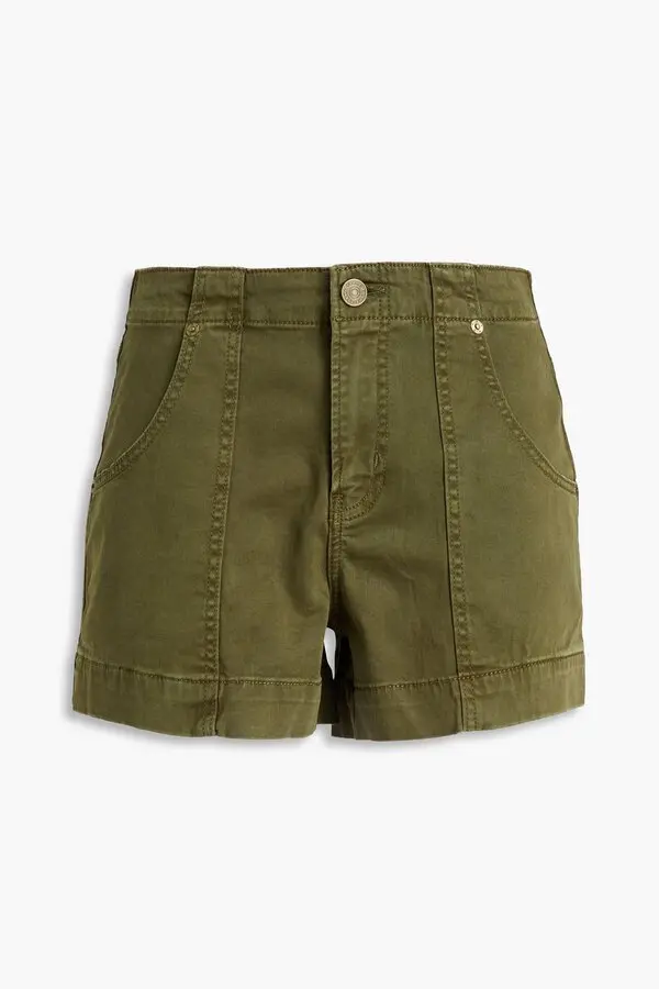 FRAME Cotton-gabardine High-rise Shorts