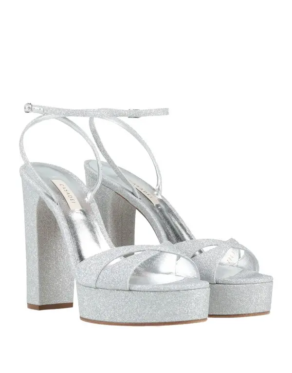 Casadei Glittered Slingback Platform Sandals