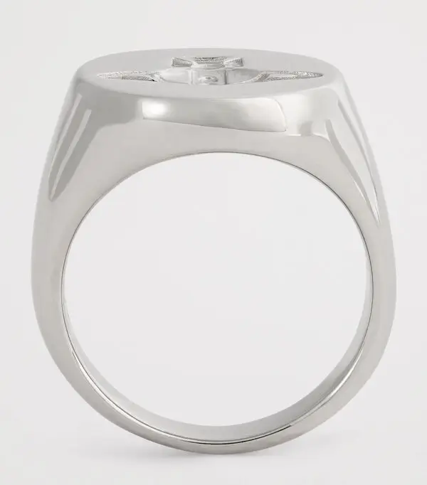 VIVIENNE WESTWOOD Rhodium-plated Sterling Orb Signet Ring