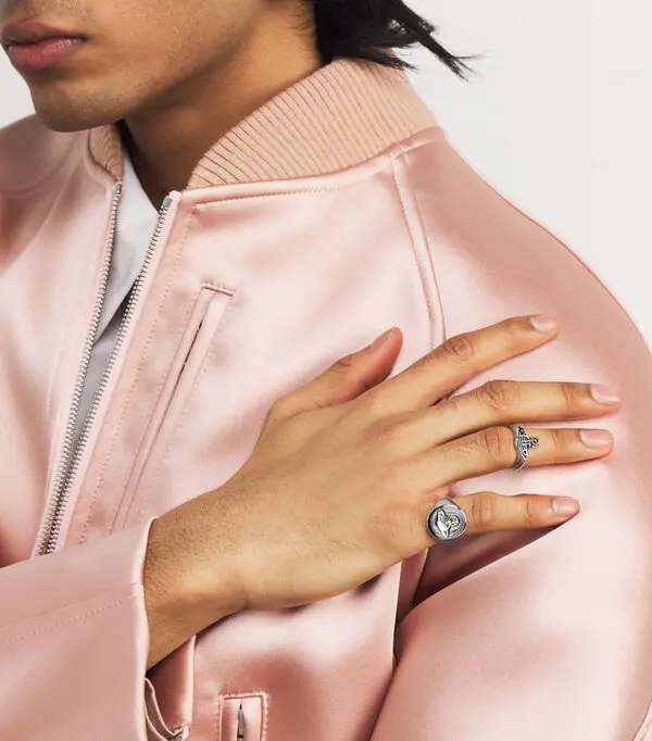 VIVIENNE WESTWOOD Rhodium-plated Sterling Orb Signet Ring