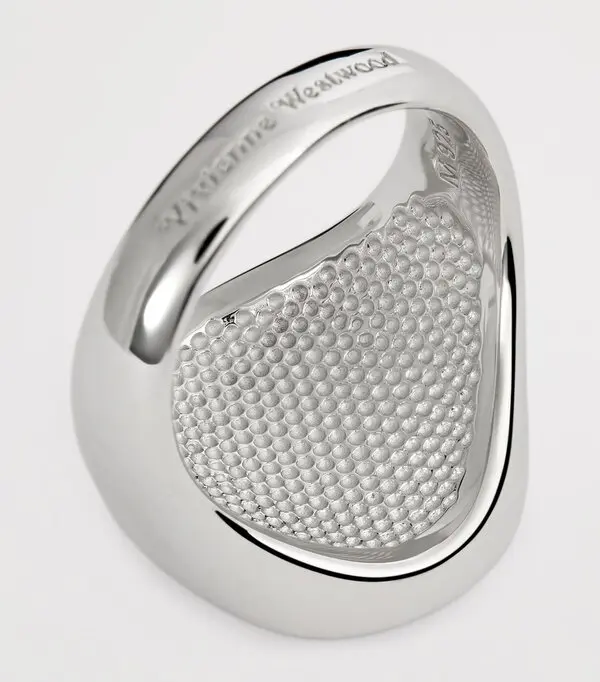 VIVIENNE WESTWOOD Rhodium-plated Sterling Orb Signet Ring