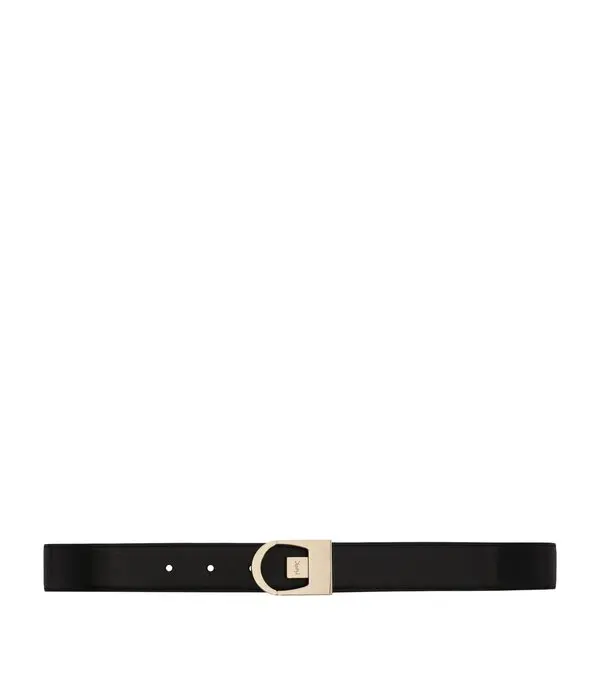 Saint Laurent Calfskin Reversible Belt - Black