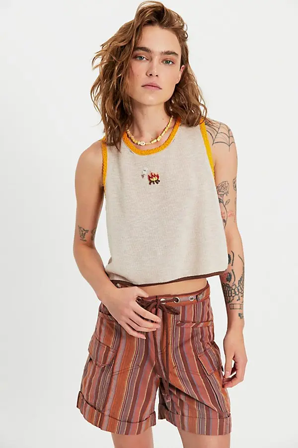 Free People Shelly Sweater Tank - Smores Combo