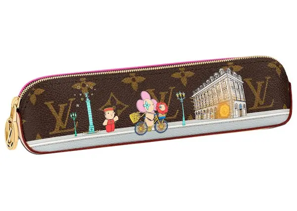 LOUIS VUITTON Paris Pencil Pouch Vivienne Holiday - Monogram Canvas/pink