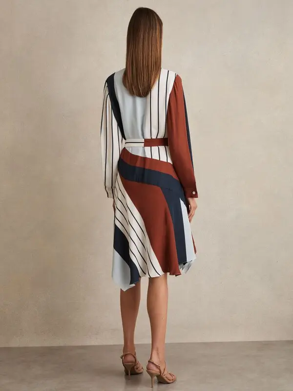REISS Eloise Stripe-print Wrap Dress