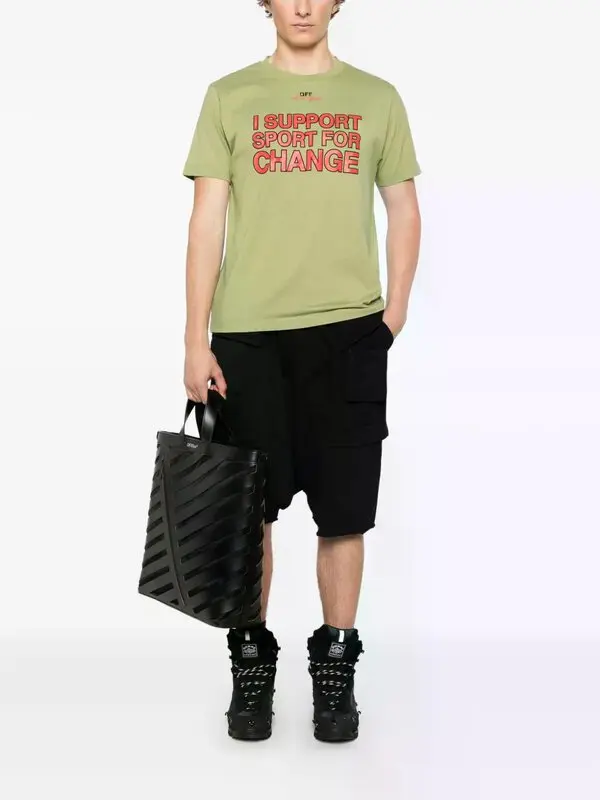 Off-White X Ac Milan Nyc Slogan T-shirt